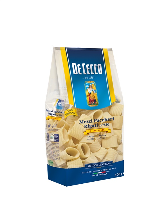 Mezzi Paccheri Rigati nº230 De Cecco - Marimar - Gastronomia Italiana